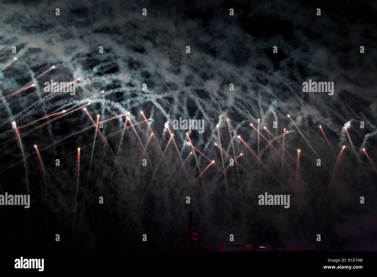 Colorful Fireworks show at night Stock Photo - Alamy
