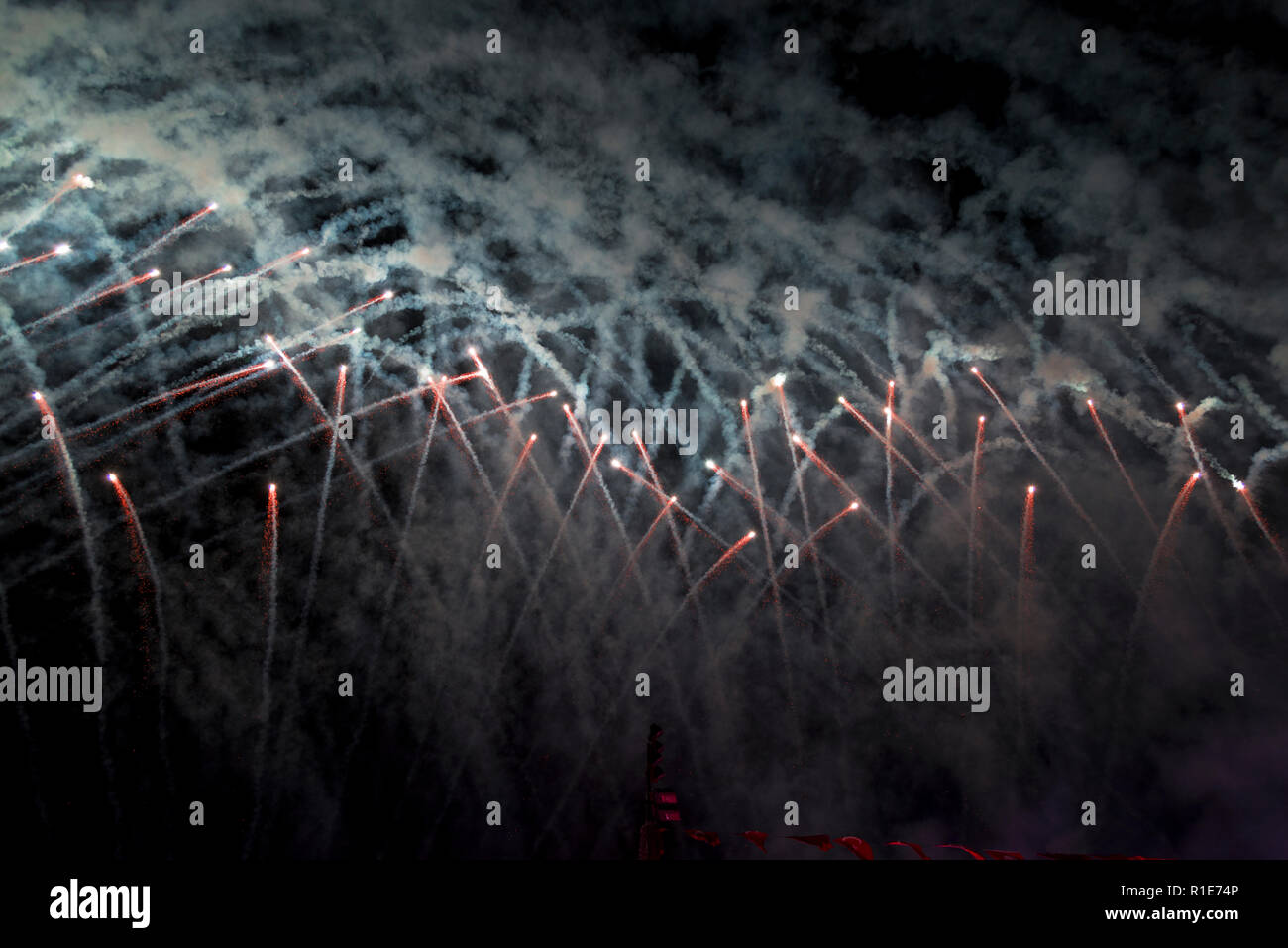 Colorful Fireworks show at night Stock Photo - Alamy