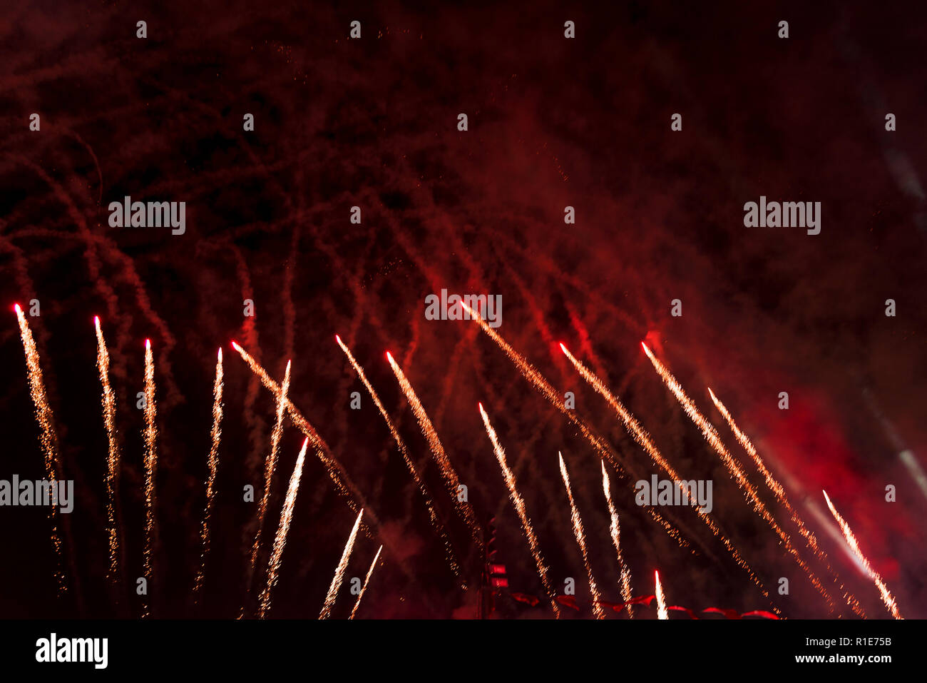Colorful Fireworks show at night Stock Photo - Alamy