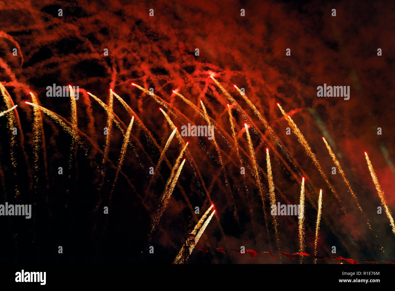 Colorful Fireworks show at night Stock Photo - Alamy