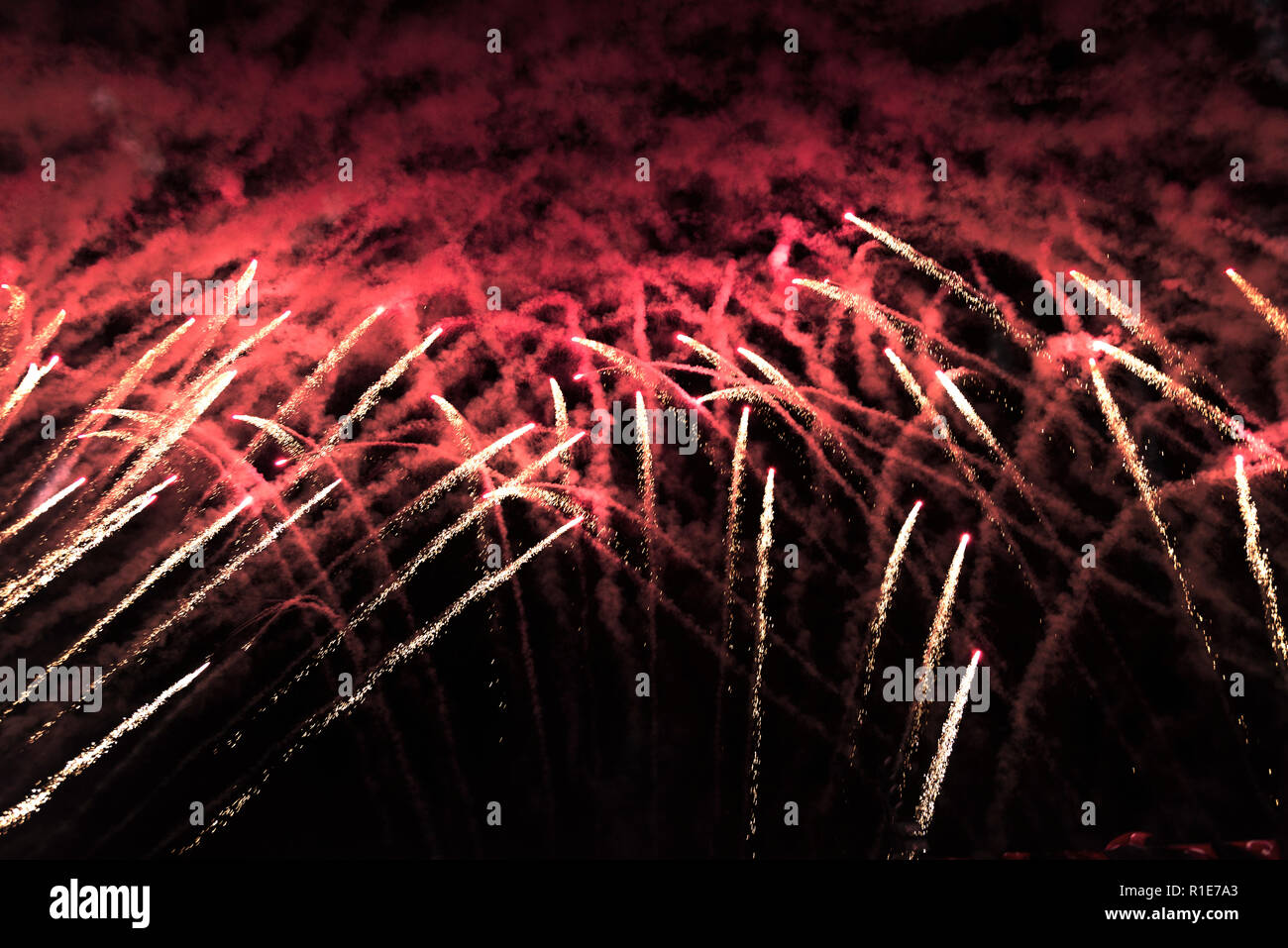 Colorful Fireworks show at night Stock Photo - Alamy