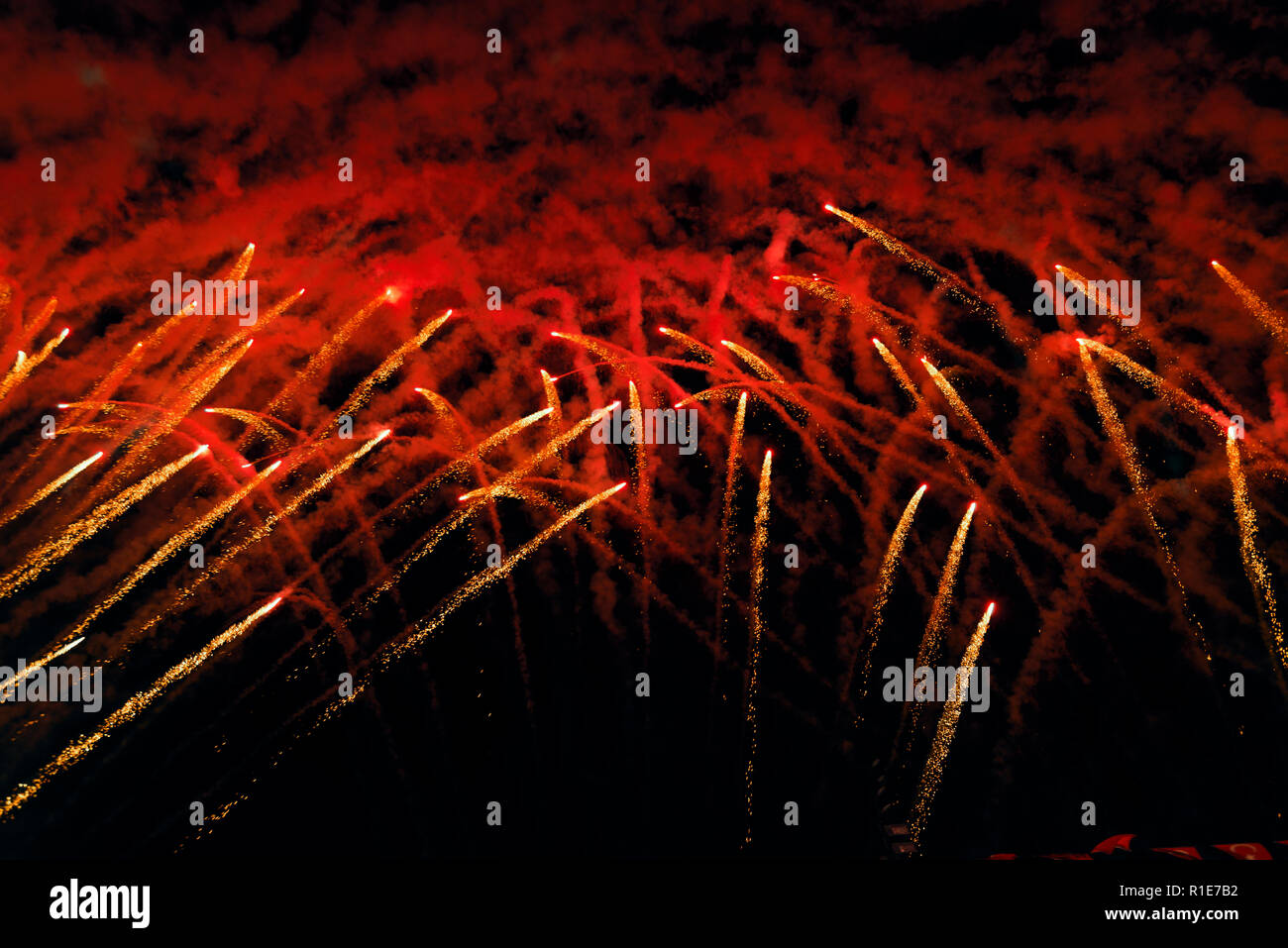 Colorful Fireworks show at night Stock Photo - Alamy