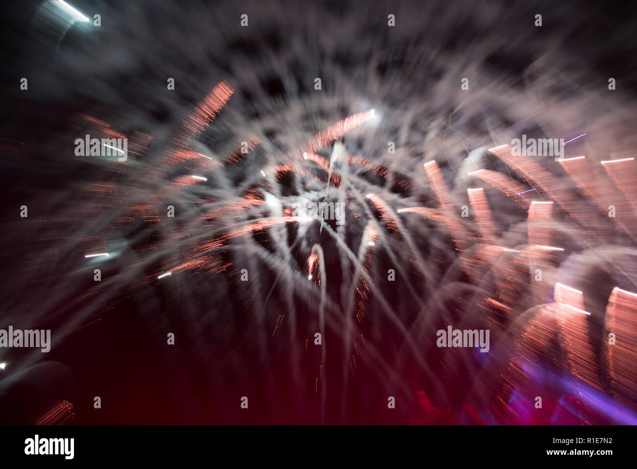 Colorful Fireworks show at night Stock Photo - Alamy