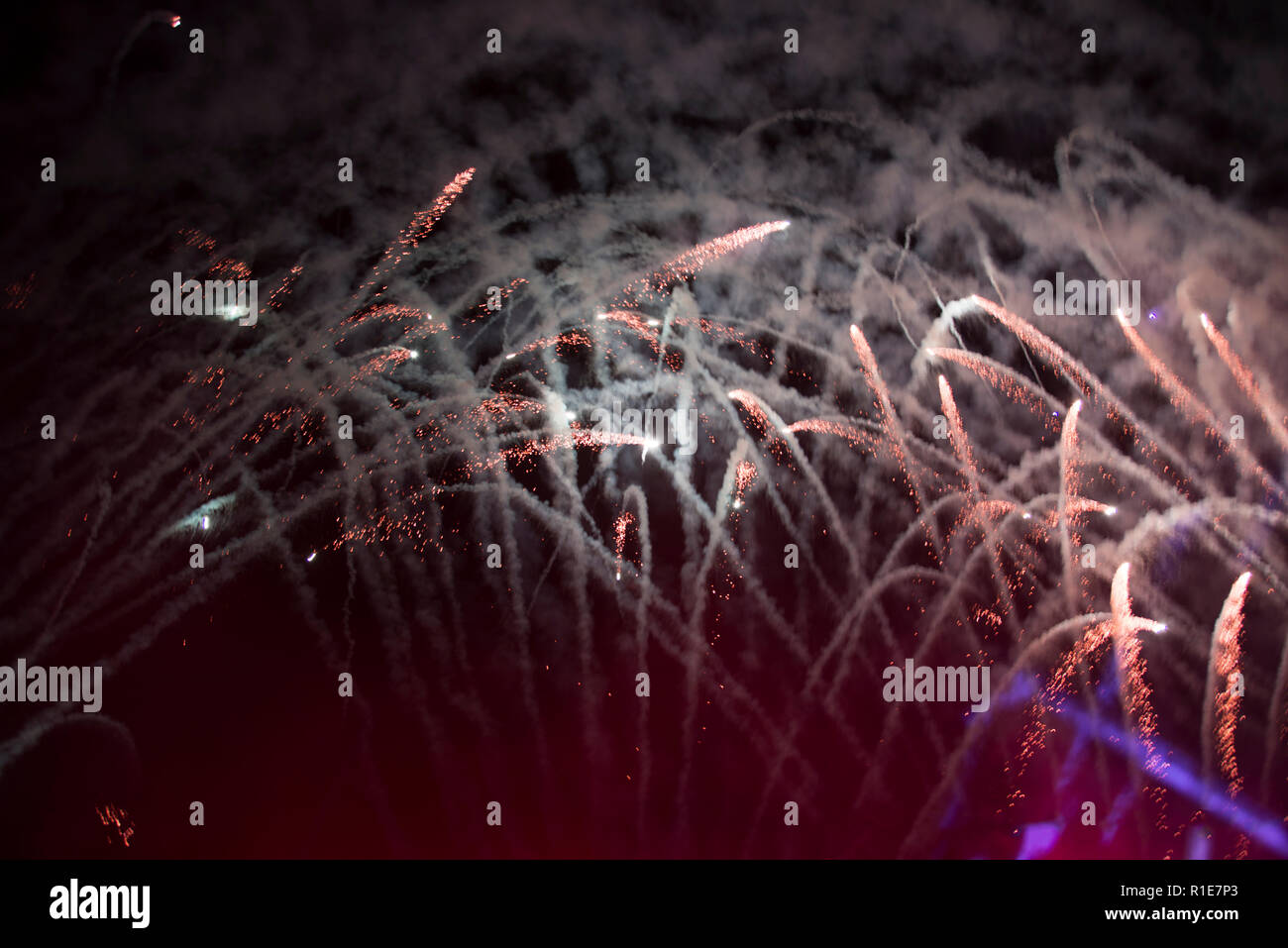 Colorful Fireworks show at night Stock Photo - Alamy