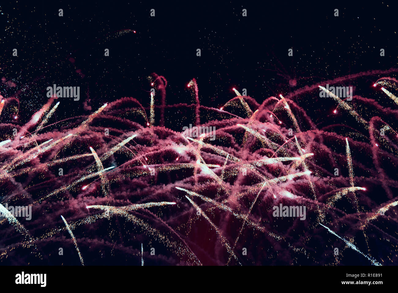 Colorful Fireworks show at night Stock Photo - Alamy