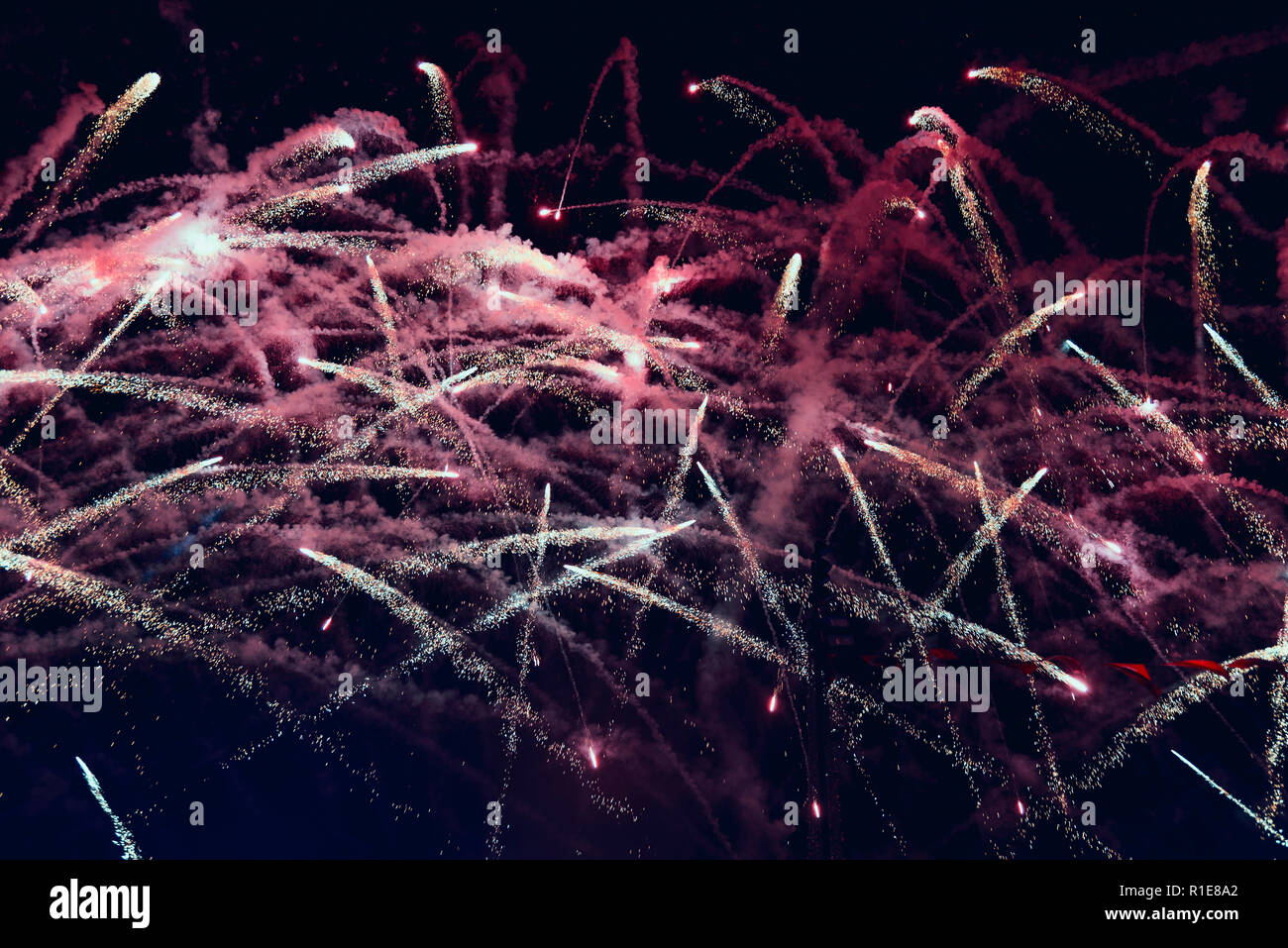 Colorful Fireworks show at night Stock Photo - Alamy