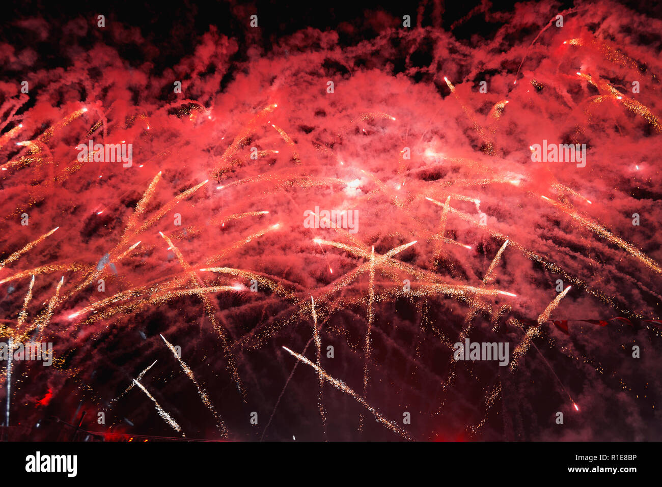Colorful Fireworks show at night Stock Photo - Alamy