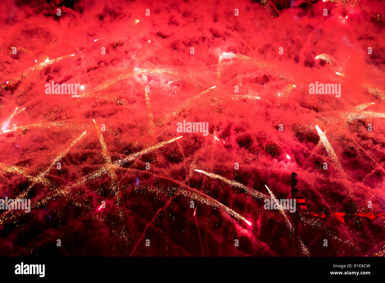 Colorful Fireworks show at night Stock Photo - Alamy