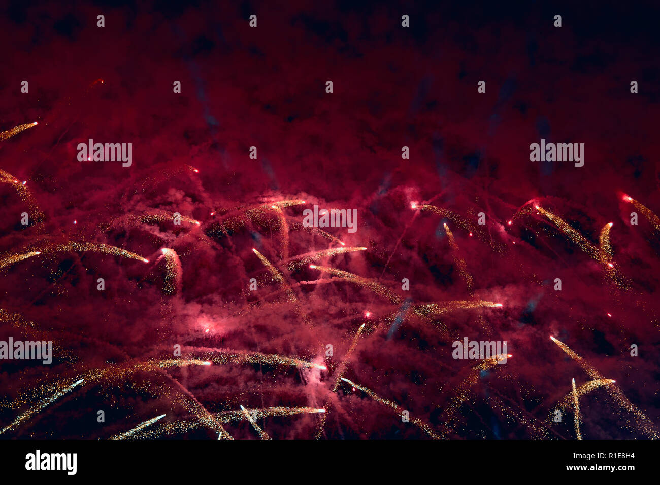 Colorful Fireworks show at night Stock Photo - Alamy