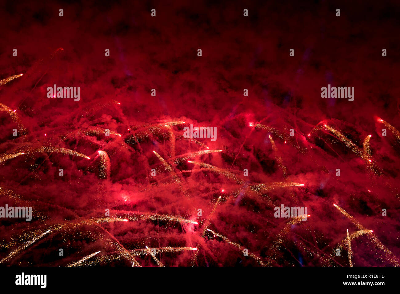 Colorful Fireworks show at night Stock Photo - Alamy
