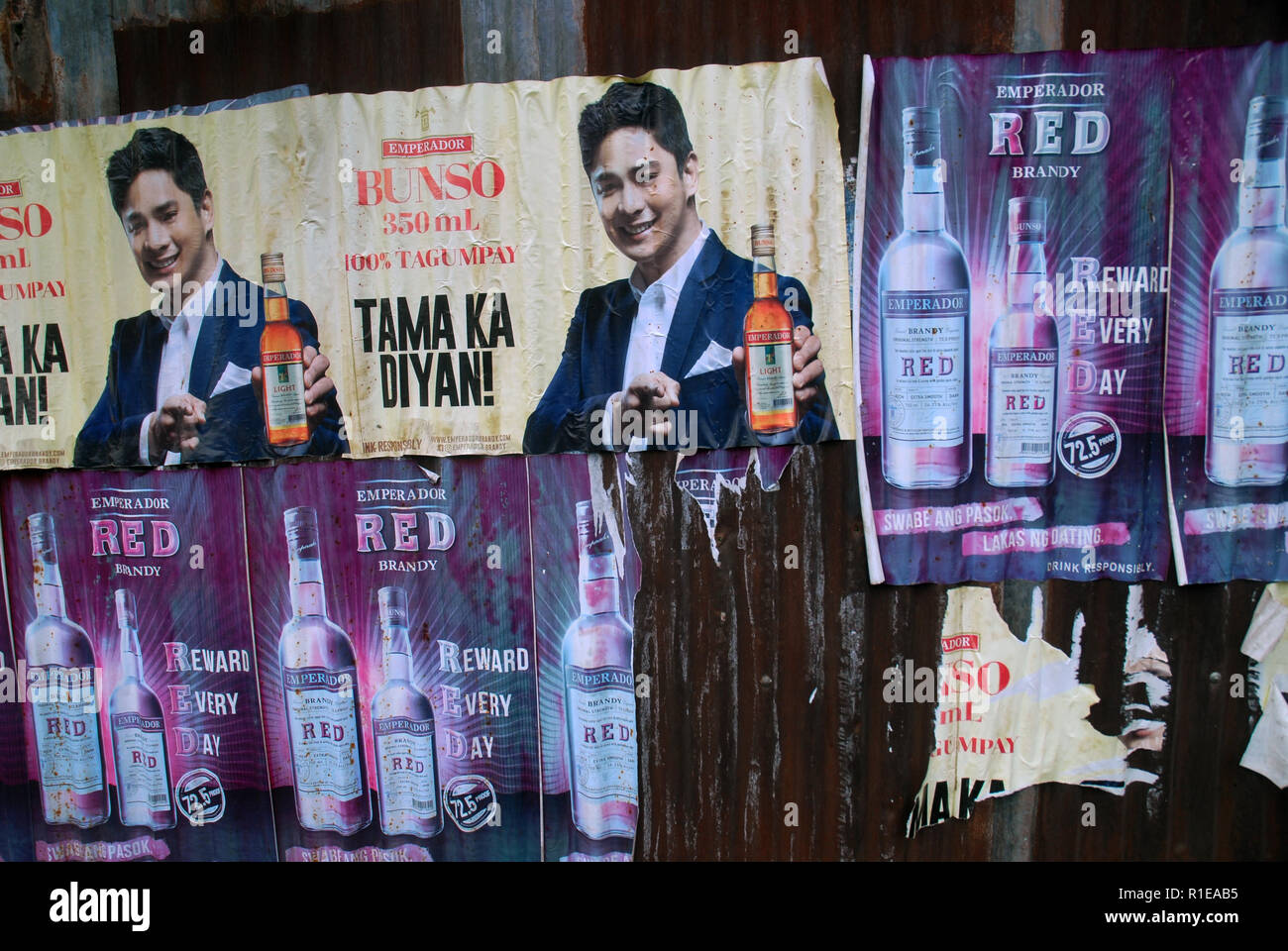 Emperador red brandy advert in Dumagette, Philippines Stock Photo - Alamy