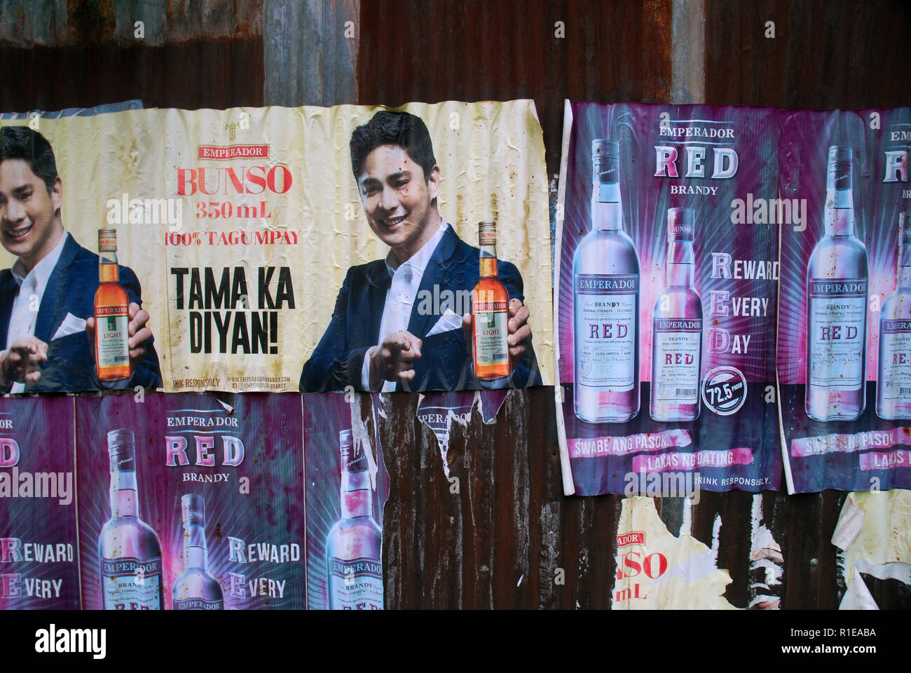 Emperador red brandy advert in Dumagette, Philippines Stock Photo - Alamy