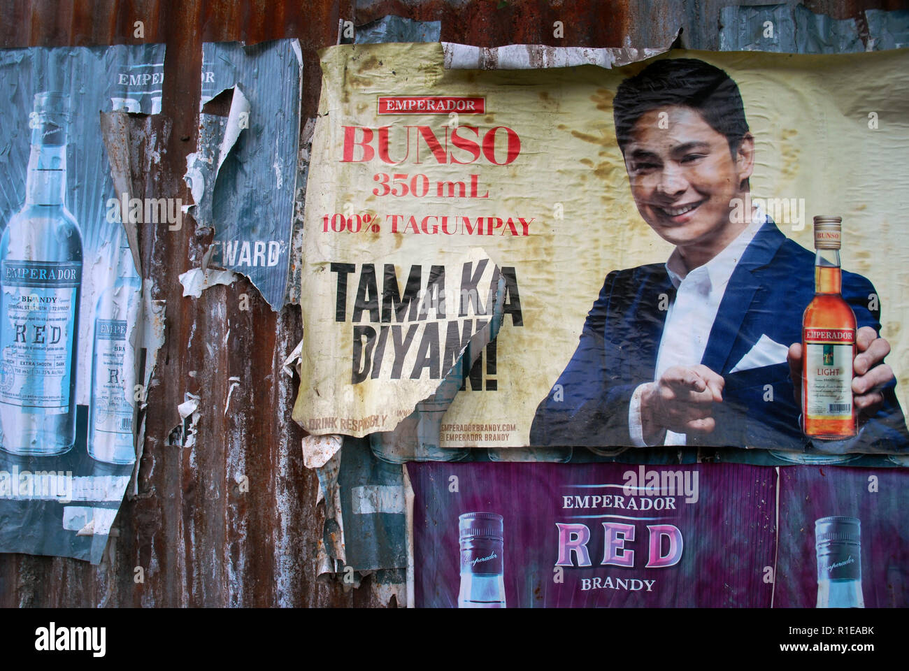 Emperador red brandy advert in Dumagette, Philippines Stock Photo - Alamy