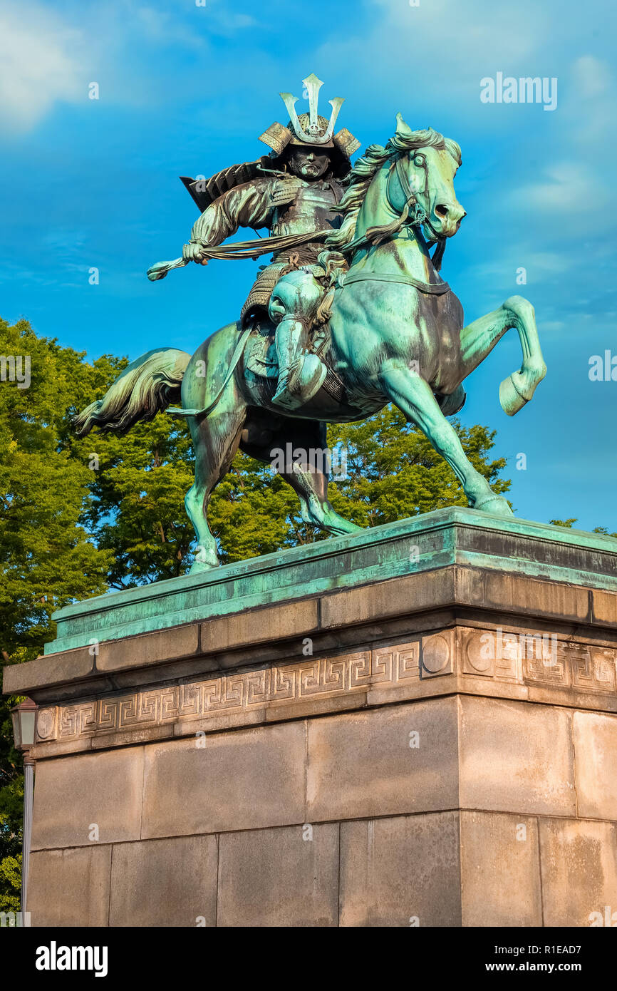 Statue of Kusunoki Masashige, famed Japanese samurai at the East Garden ...