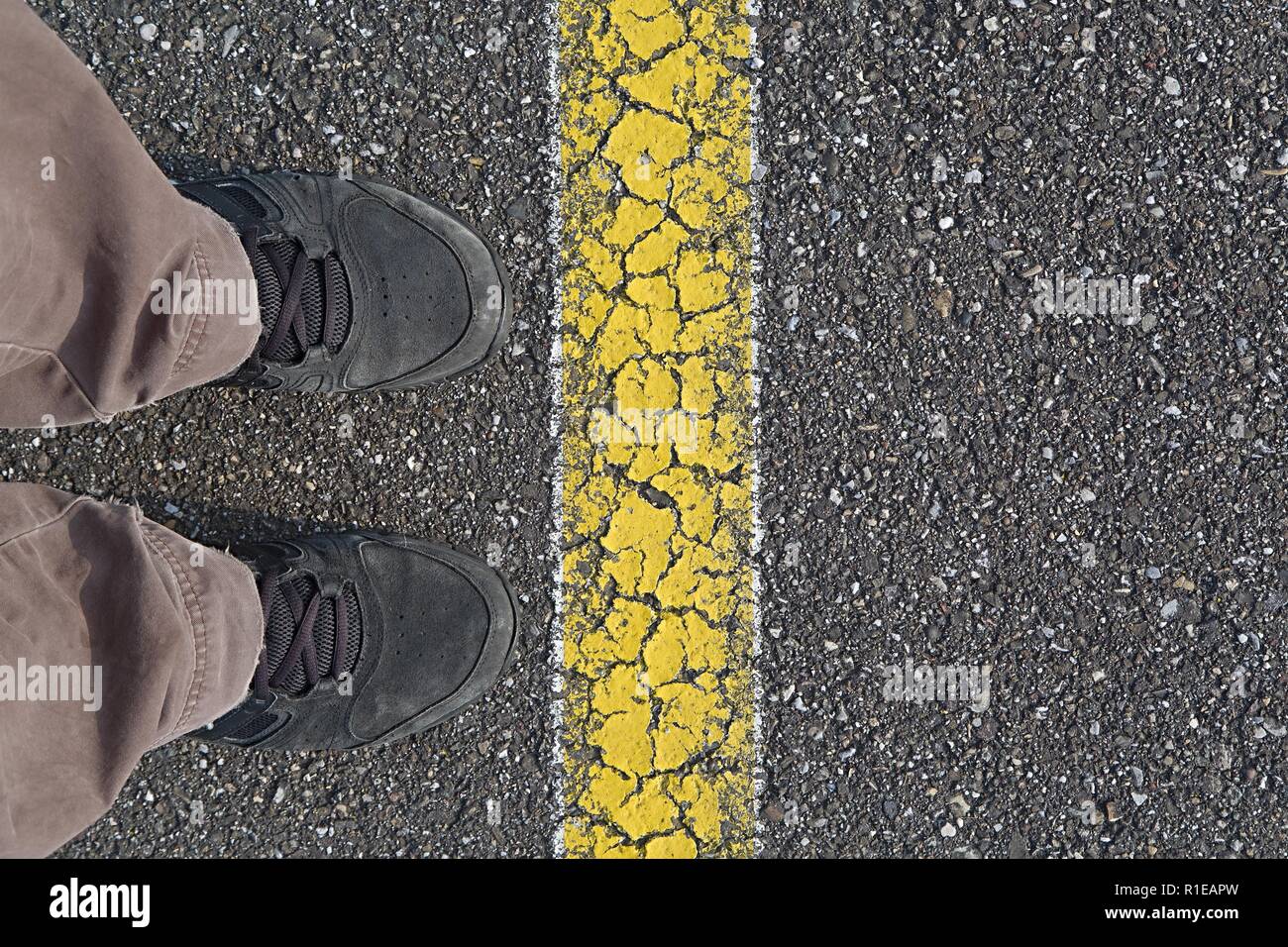 Standing behind the line Stock Photo - Alamy