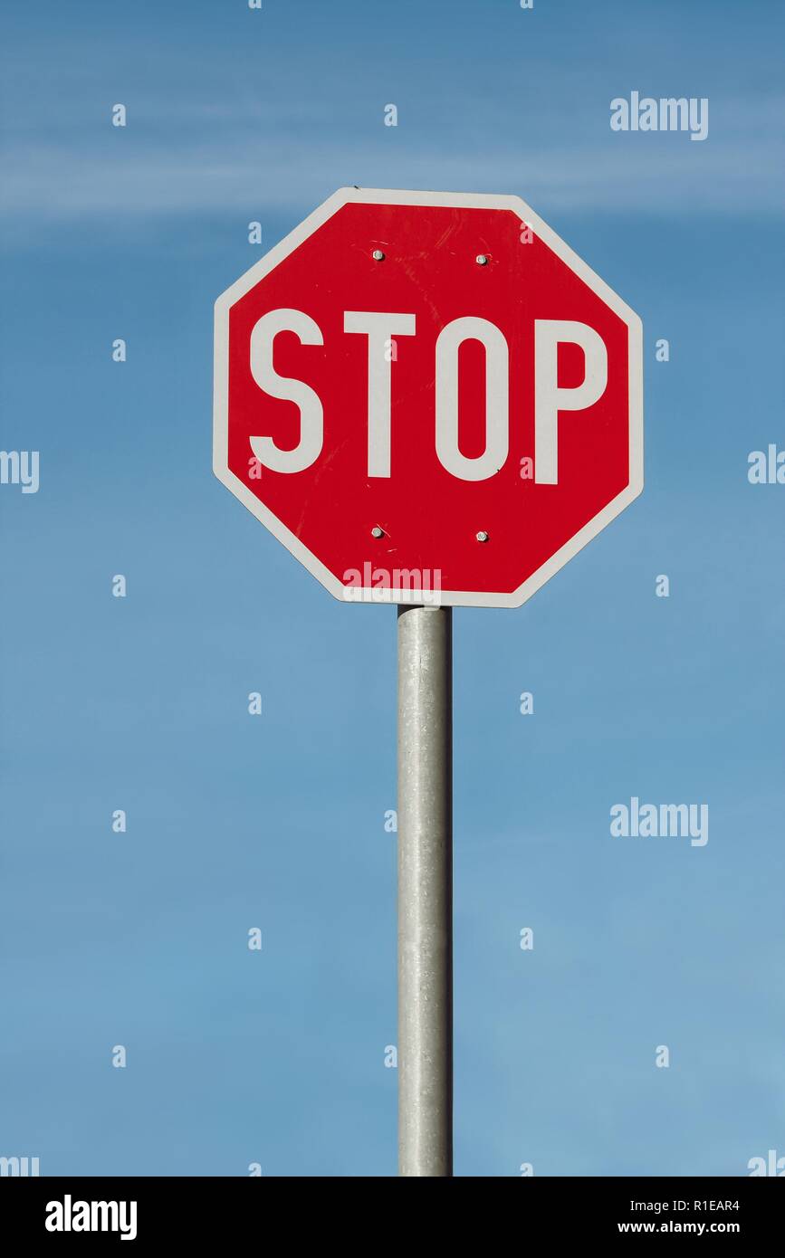 Stop sign closeup Stock Photo - Alamy