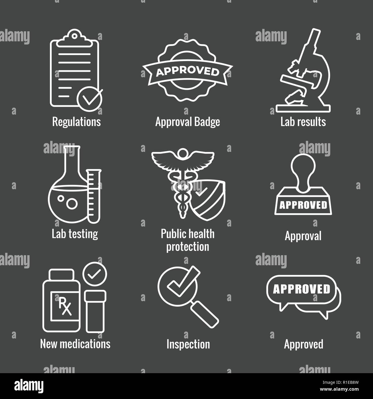 Food and drug administration icon logo hi-res stock photography and ...