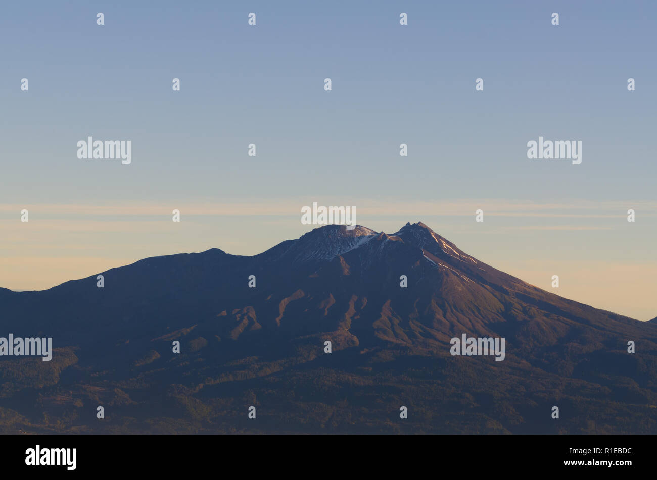 Sunset photography with a view of the Calbuco volcano, from the heights ...