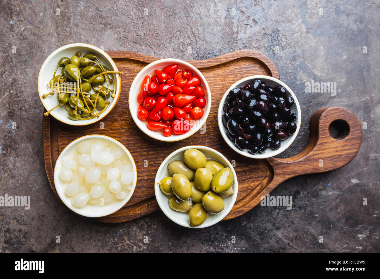 Mediterranean snack assortment Stock Photo - Alamy
