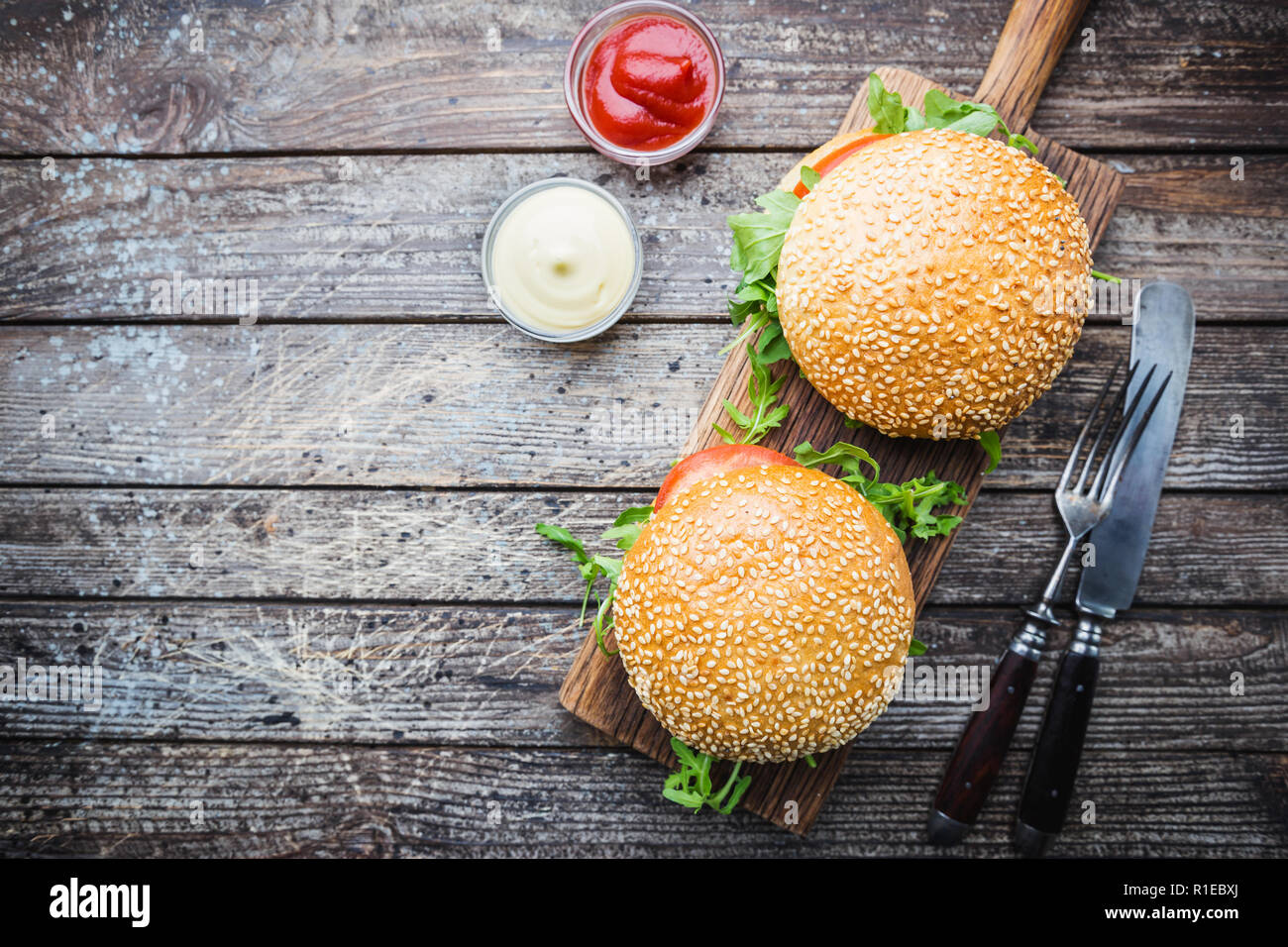 Fresh homemade burger Stock Photo - Alamy