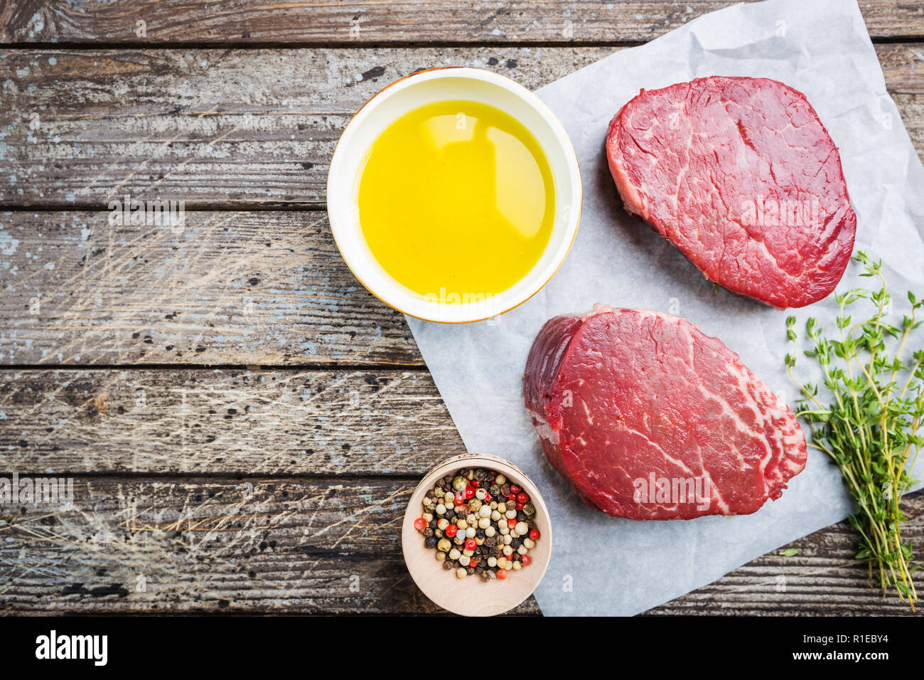 Raw marbled meat steak Stock Photo - Alamy