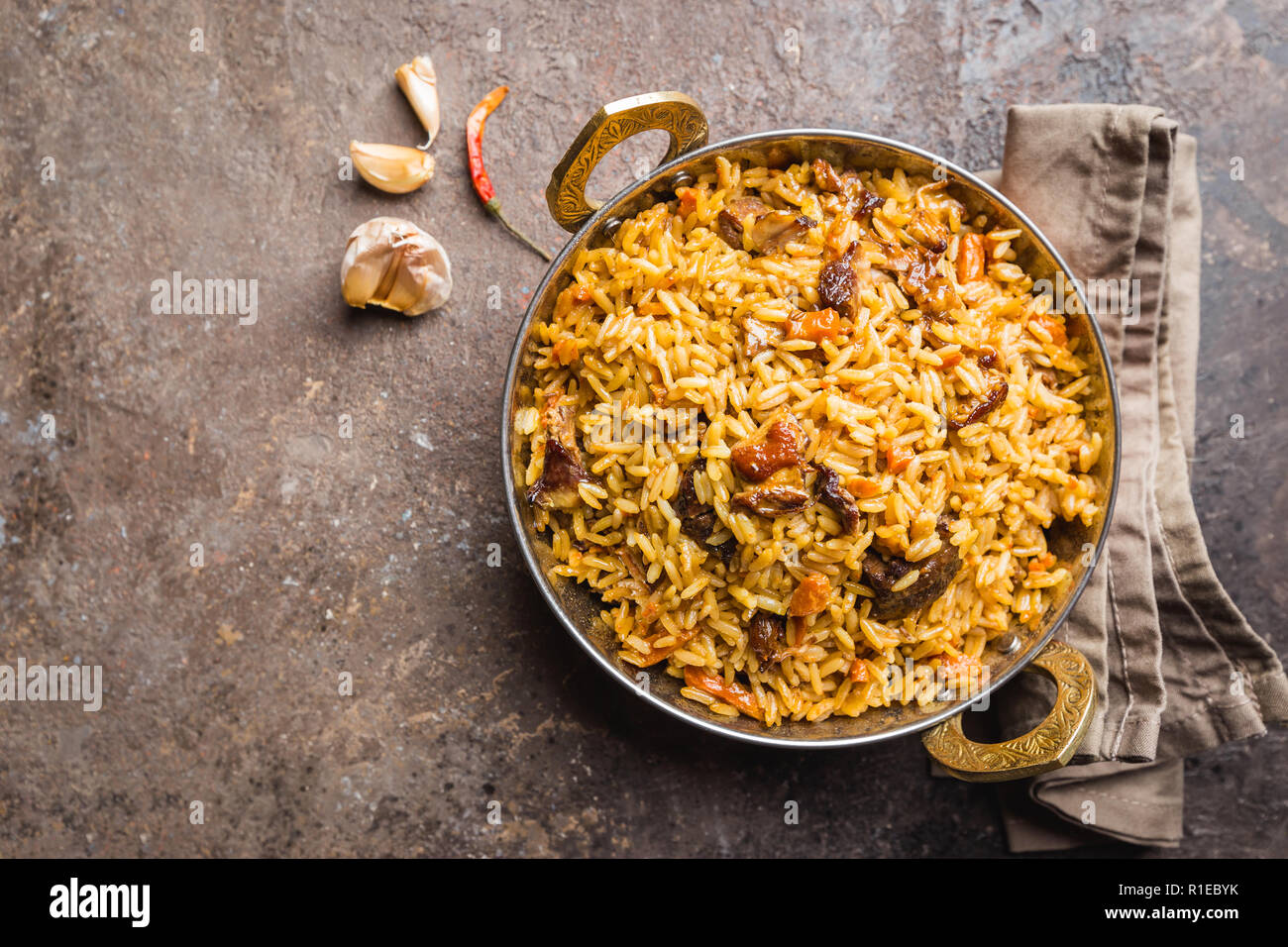 Lamb pilaf in a bowl Stock Photo - Alamy