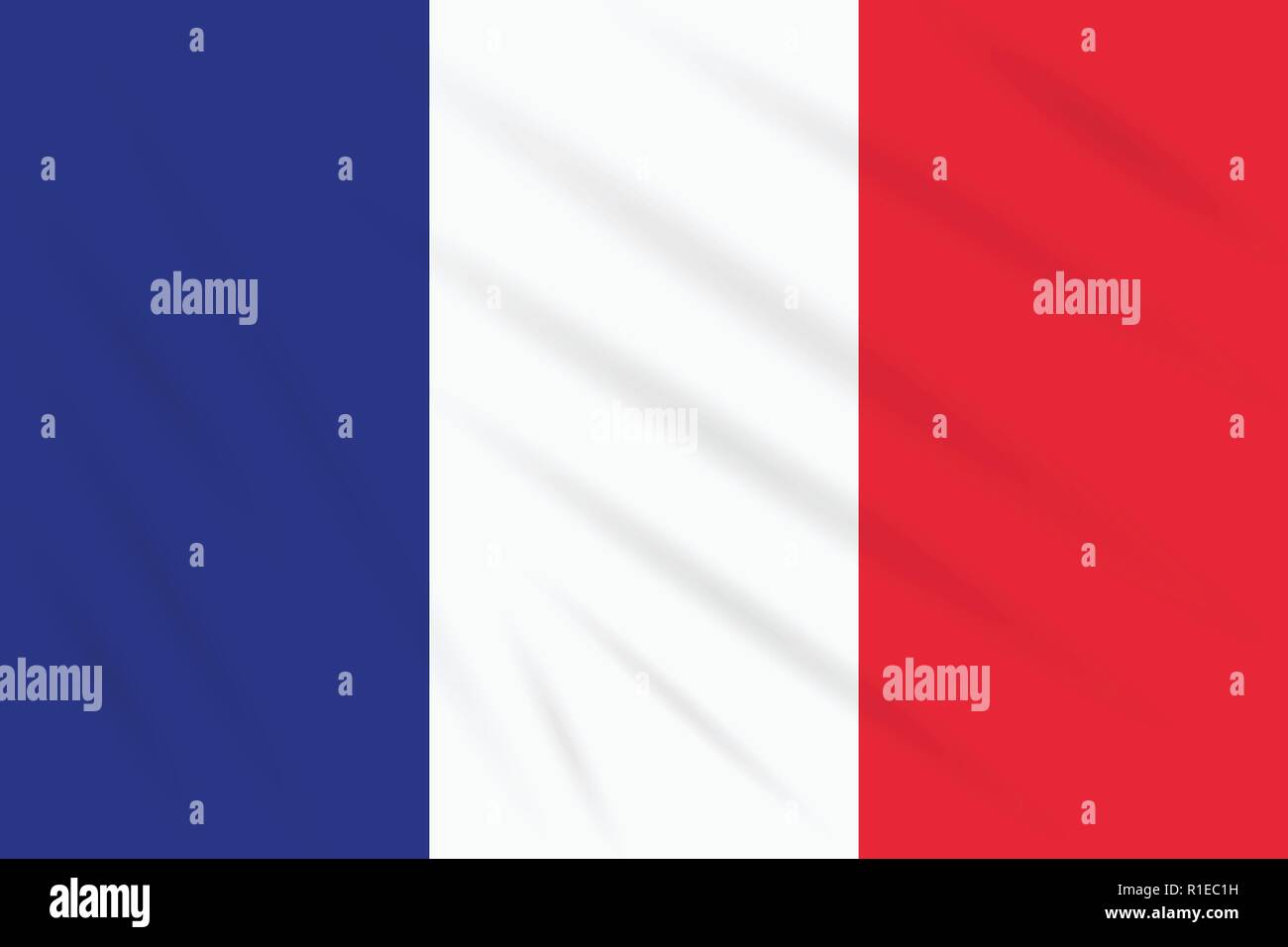 Flag France swaying in wind, realistic vector Stock Vector Image & Art ...