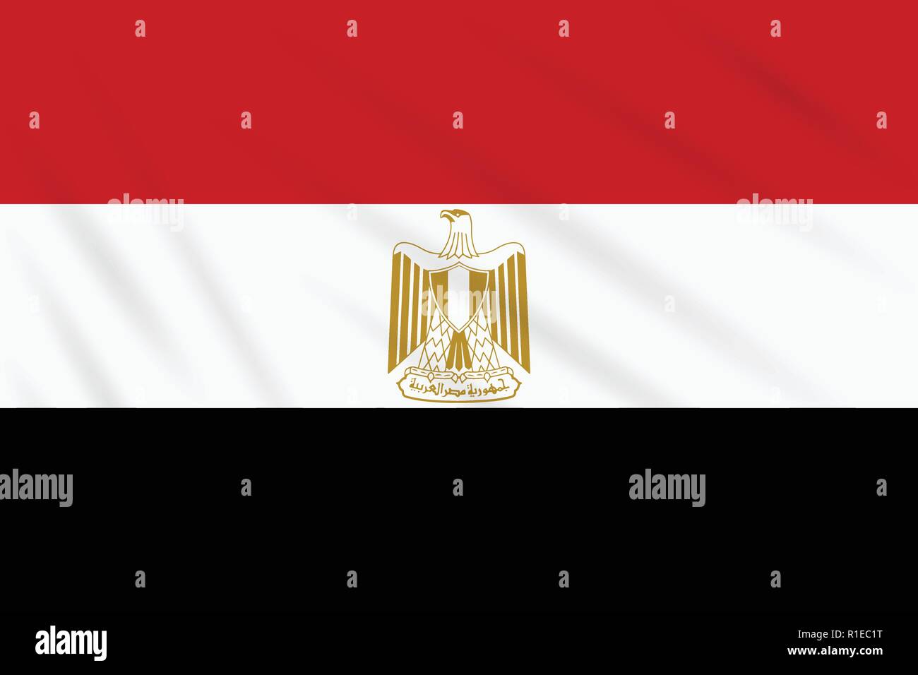 Flag Egypt swaying in wind, realistic vector Stock Vector Image & Art ...