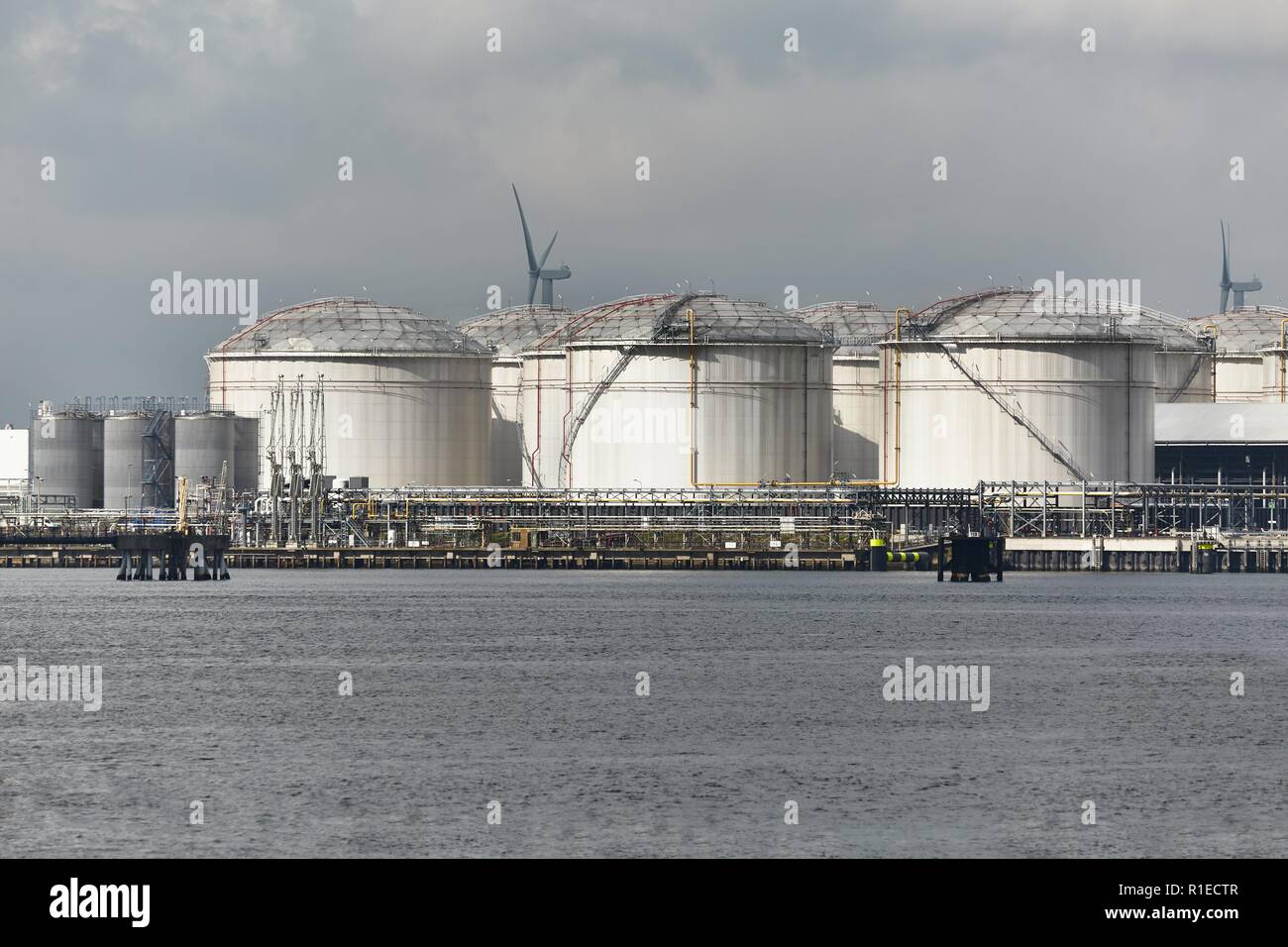 Oil Port Silos Stock Photo - Alamy