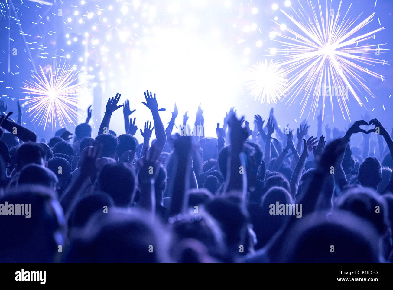 Festive crowd celebrating hi-res stock photography and images - Alamy
