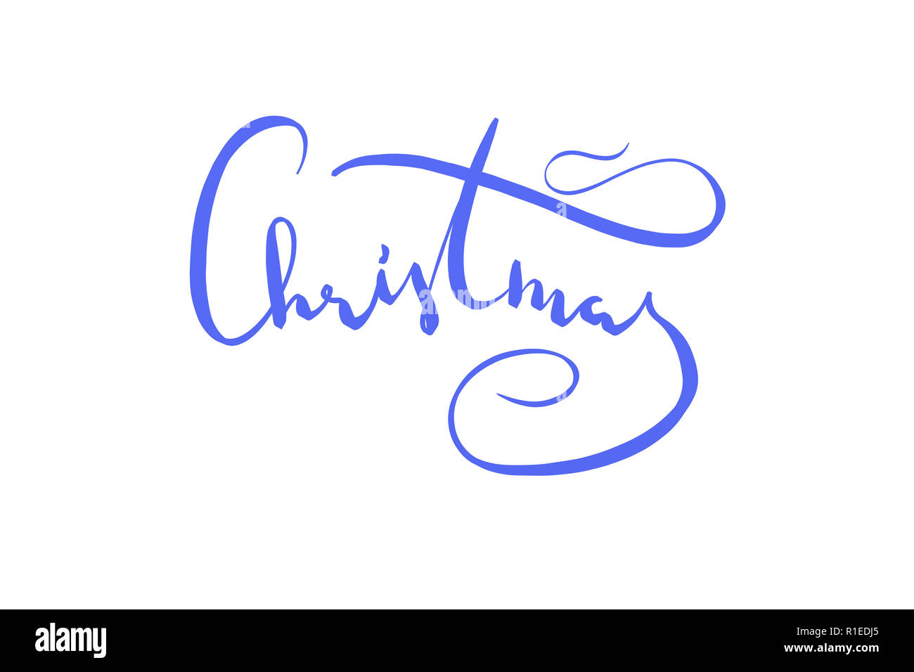 Christmas elegant blue lettering isolated on white background Stock ...