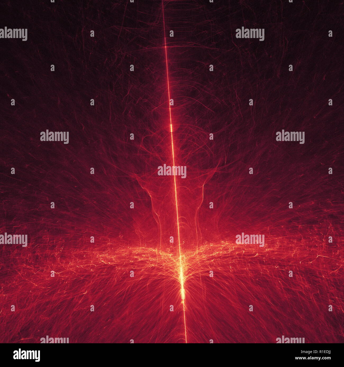 glowing red curved lines over dark Abstract Background space universe ...