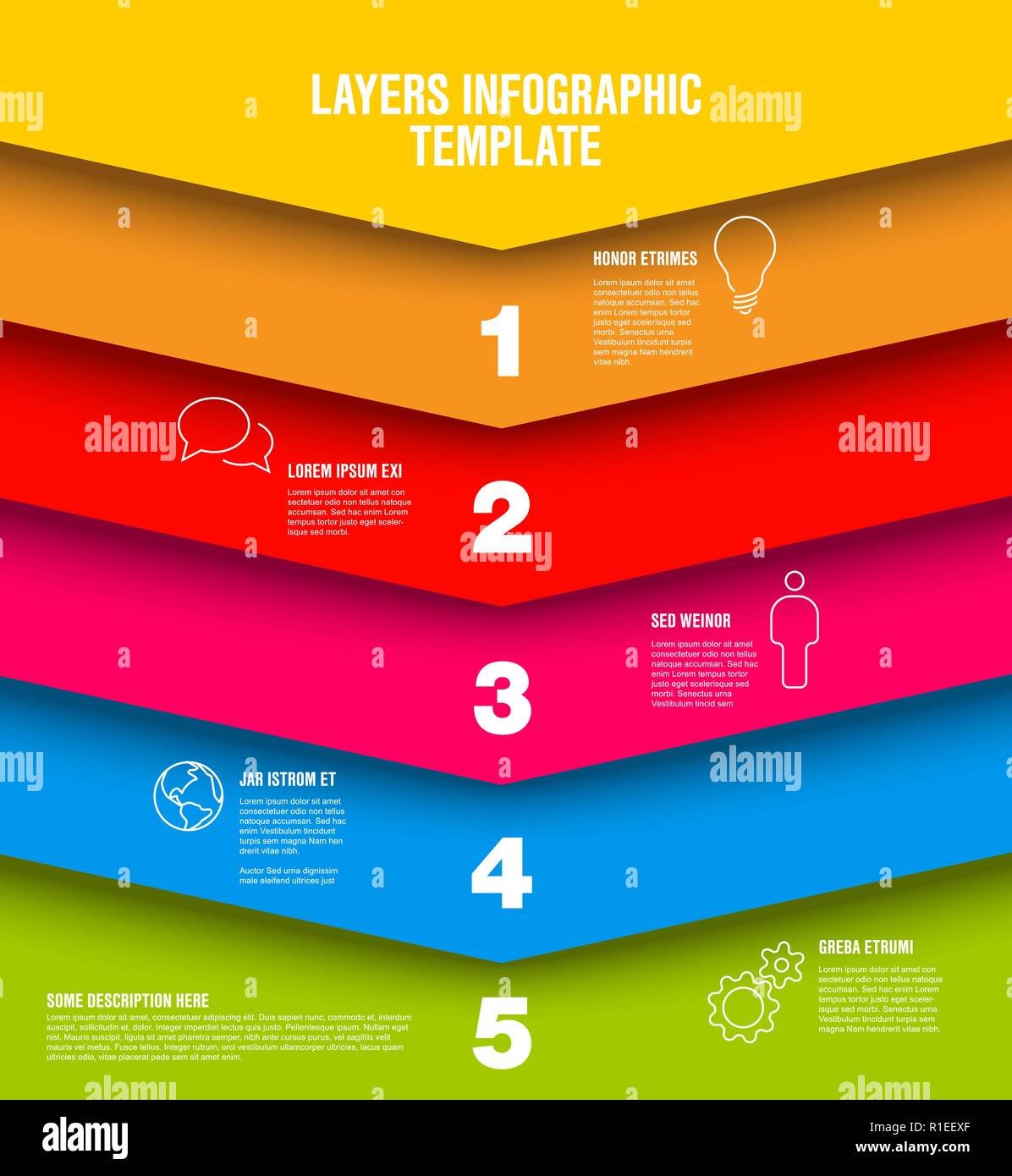 Vector Infographic layers template with five levels for material structure Stock Vector Image ...
