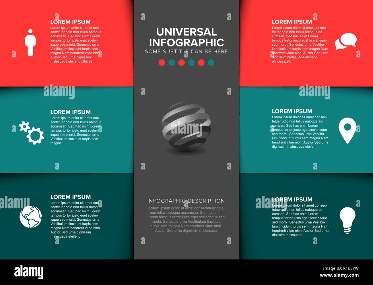 Vector multipurpose Infographic template made from seven color content ...