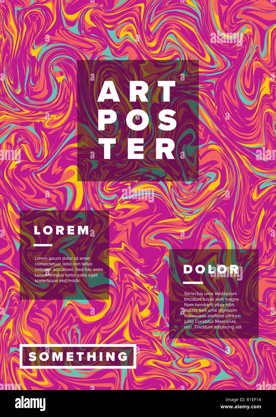 Modern vector art poster template for art exhibition, gallery, concert ...