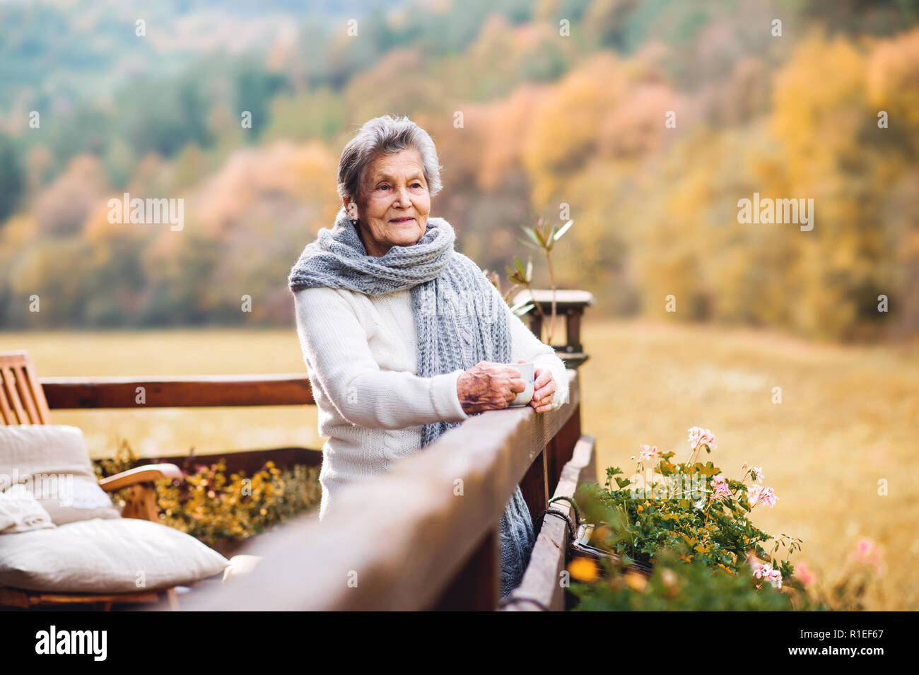 Old lady standing hi-res stock photography and images - Alamy