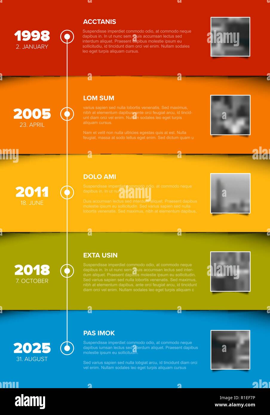 Vector Infographic Company Milestones Timeline Template with photo ...