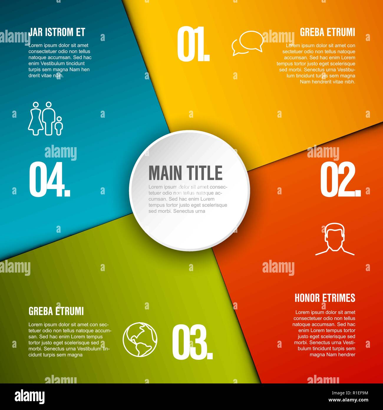 Abstract schema template with four sections / steps Stock Vector Image ...