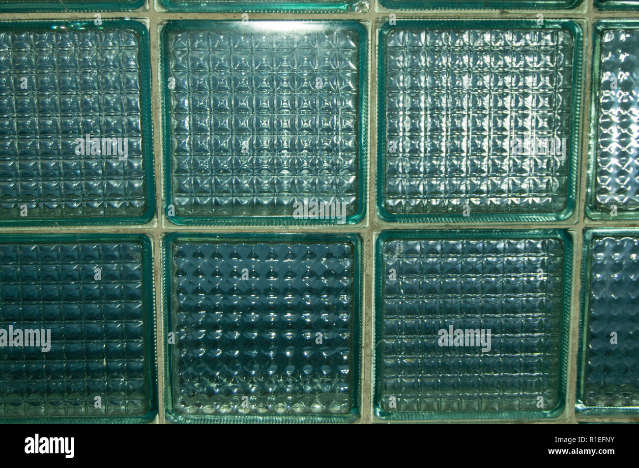 BACKGROUND TEXTURE OF GLASS TRANSPARENT SQUARE TILES Stock Photo - Alamy
