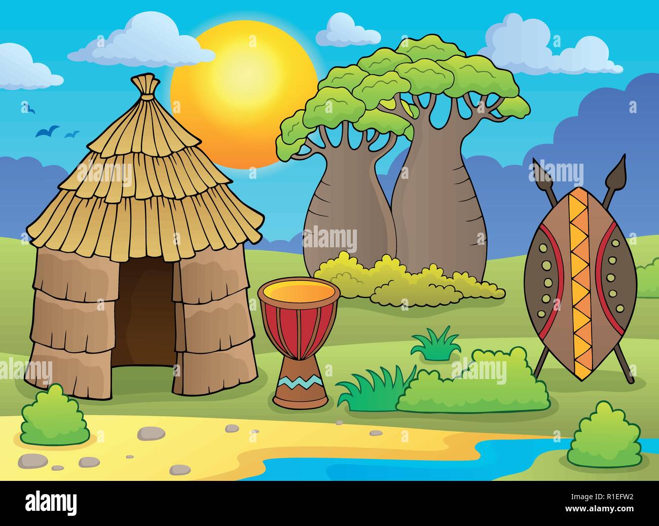 African thematics image 2 - eps10 vector illustration Stock Vector ...
