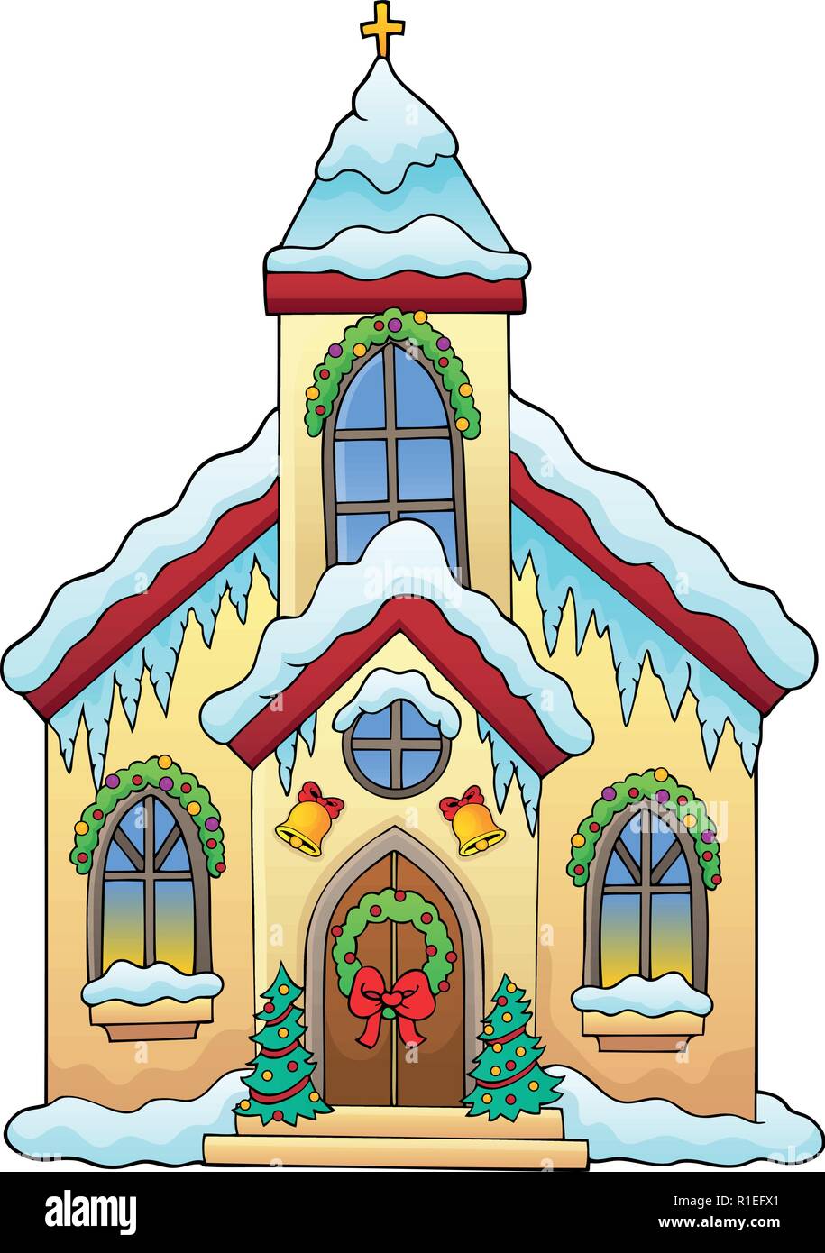 Christmas church building theme image 1 - eps10 vector illustration ...