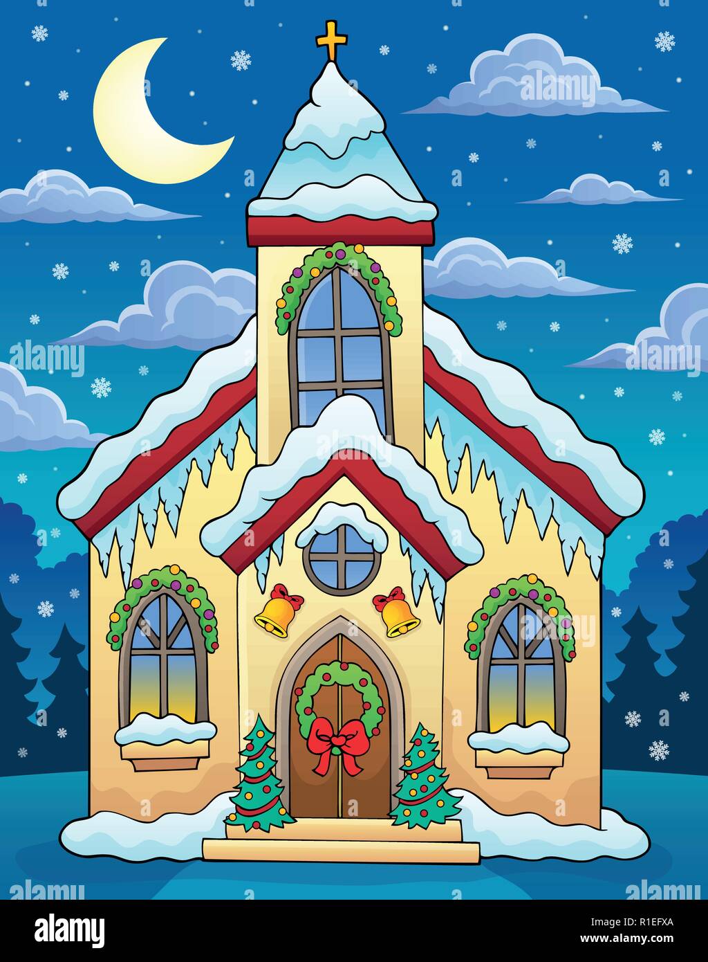 Christmas church building theme image 3 - eps10 vector illustration ...