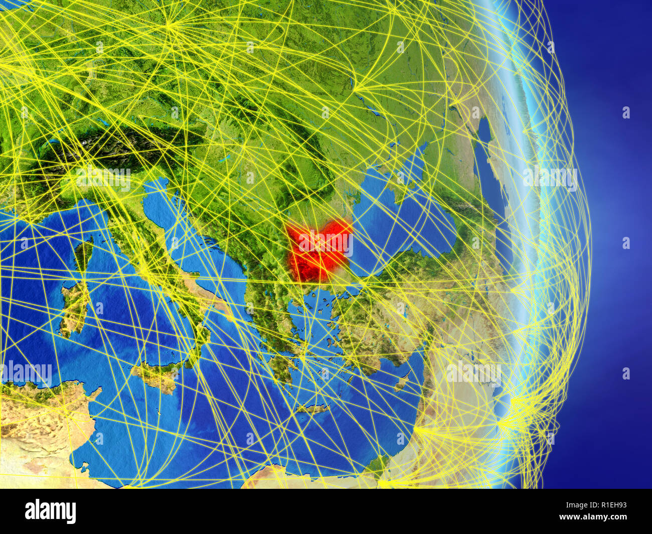 Bulgaria communication network map hi-res stock photography and images ...