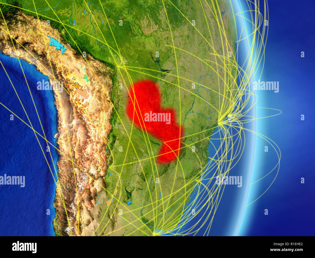 Network map paraguay country hi-res stock photography and images - Alamy