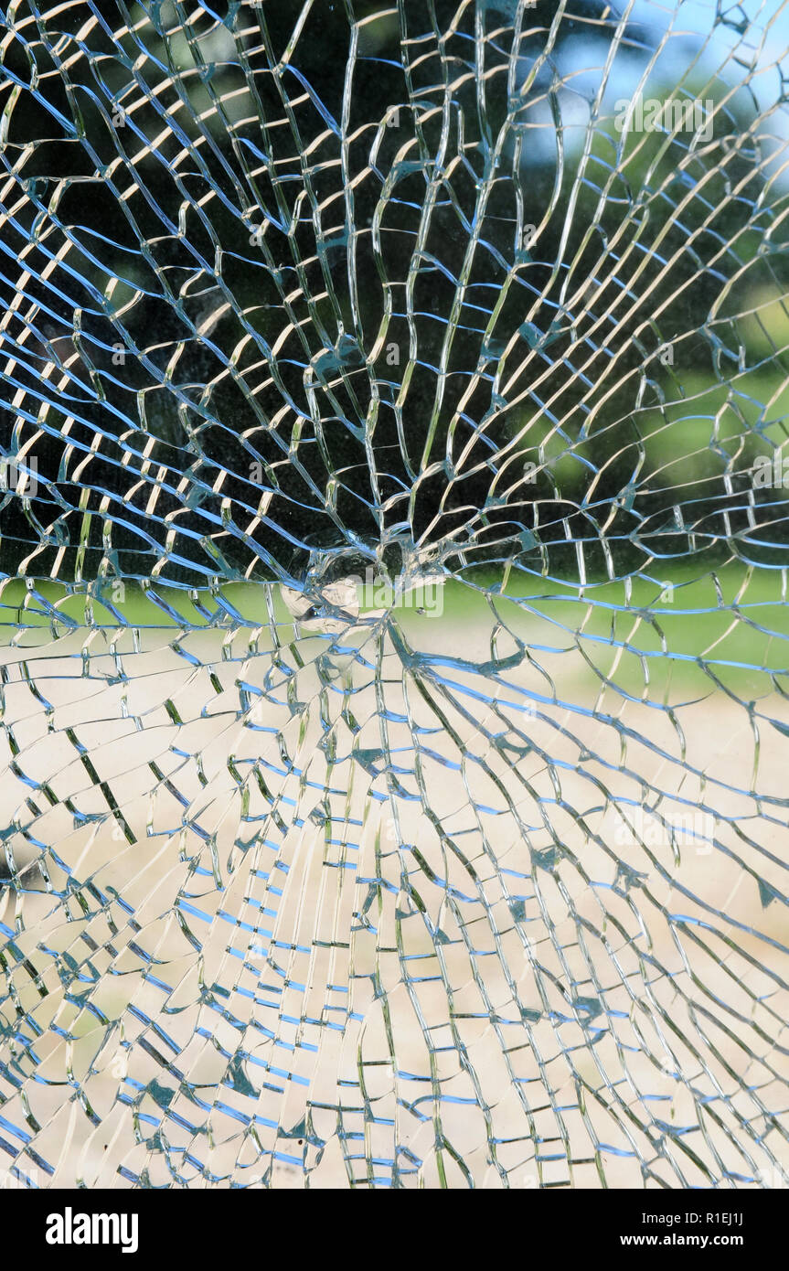 Glass hit by a stone hi-res stock photography and images - Alamy