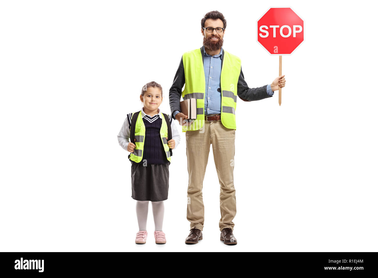 Portrait girl holding stop sign hi-res stock photography and images - Alamy