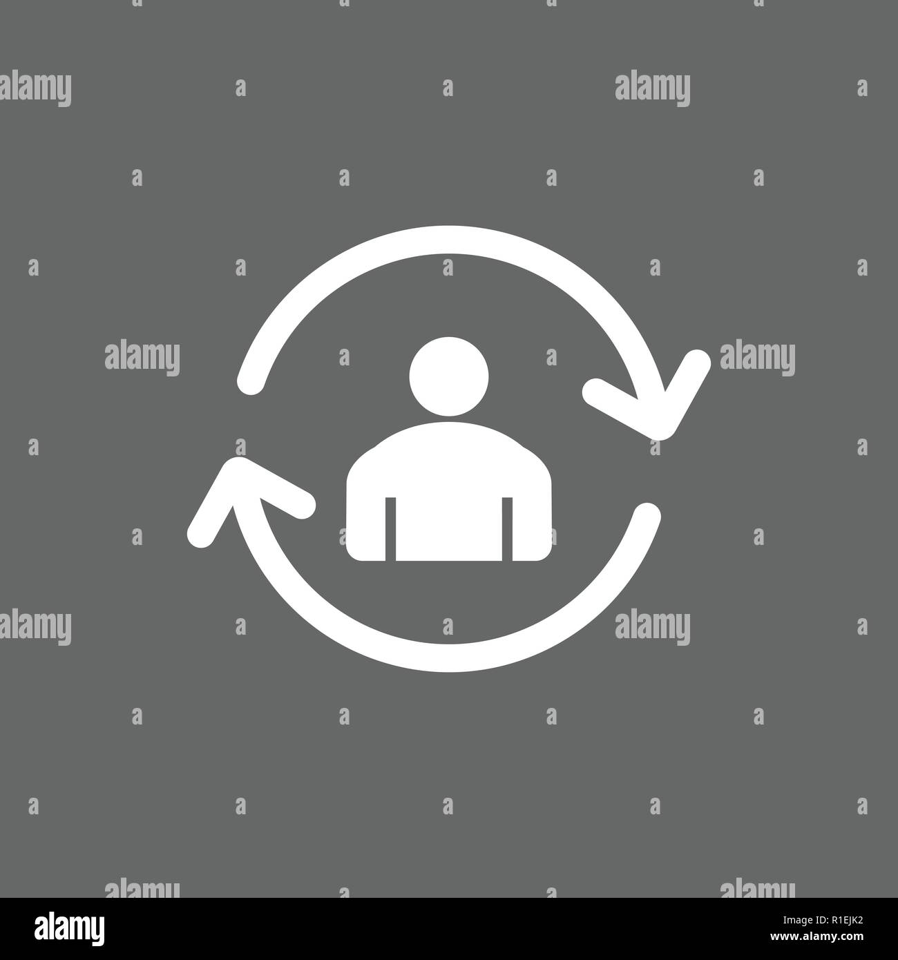 Refresh user sign, user profile icon. Vector illustration, flat Stock ...