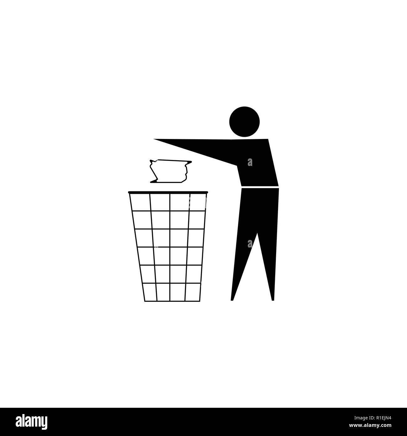 Black no littering sign isolated Black and White Stock Photos & Images ...