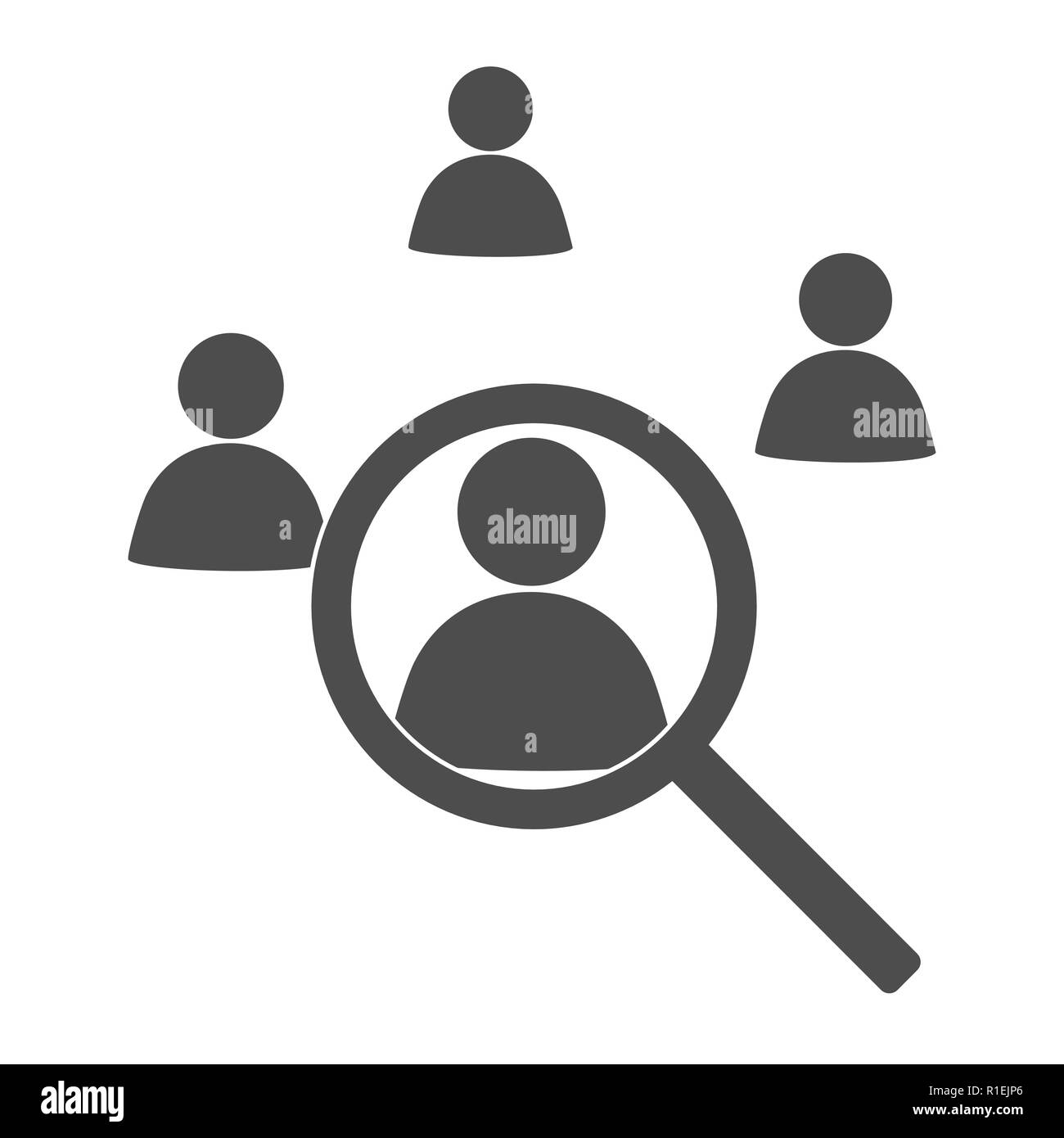 Vector Magnifying Glass People Icon Black and White Stock Photos ...
