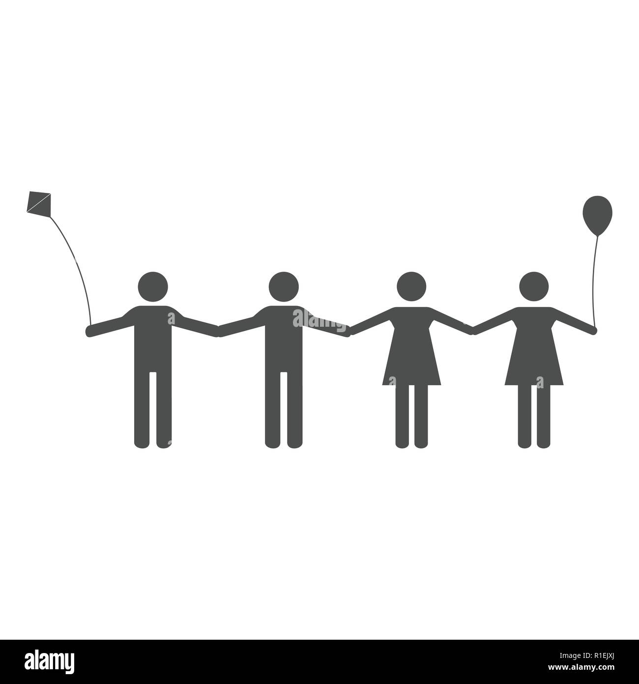 The chain of friendship cartoon hi-res stock photography and images - Alamy